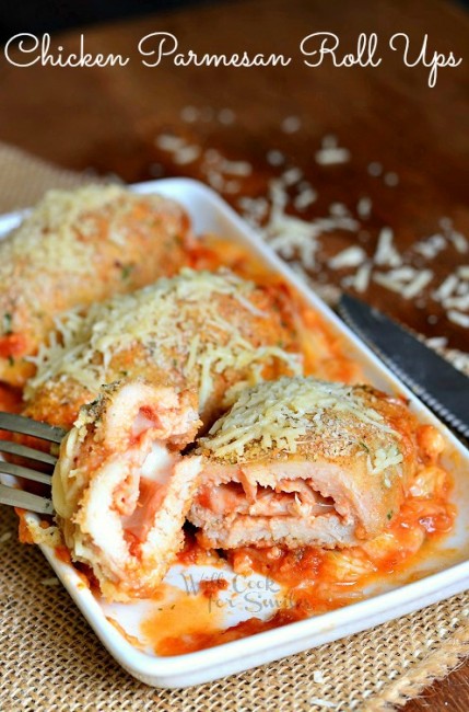 Chicken Parmesan Roll Ups - Fun Way To Make Chicken Parmesan