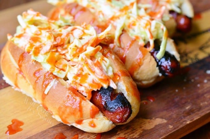 Sriracha Honey Hot Dogs - Will Cook For Smiles