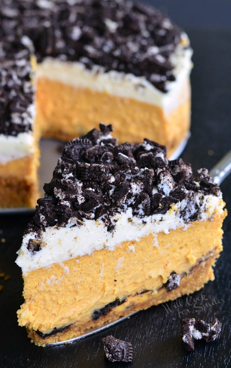 Layered Oreo Pumpkin Cheesecake Recipe - Will Cook For Smiles