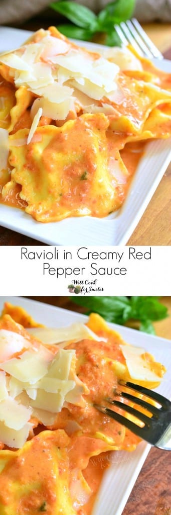 Ravioli in Creamy Red Pepper Sauce - Will Cook For Smiles