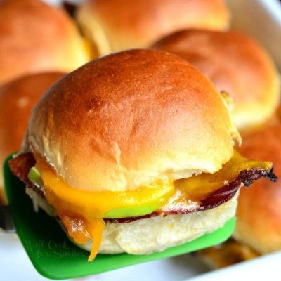 Apple Bacon Cheddar Baked Sliders - Will Cook For Smiles