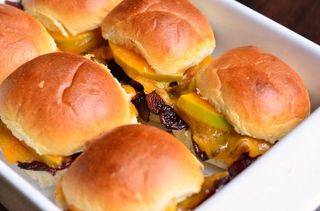 Apple Bacon Cheddar Baked Sliders - Will Cook For Smiles