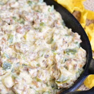 Cheesy Sausage Peppers and Onions Dip - Will Cook For Smiles