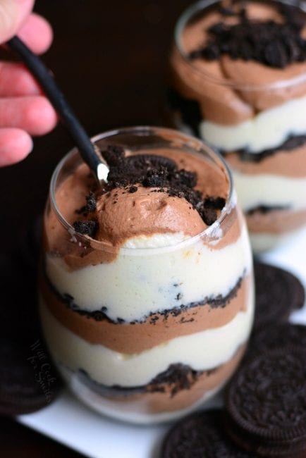 Oreo Double Chocolate Mousse Parfaits - Will Cook For Smiles