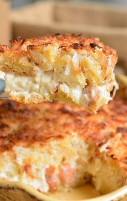 Coconut Cheesecake Bread Pudding - Will Cook For Smiles