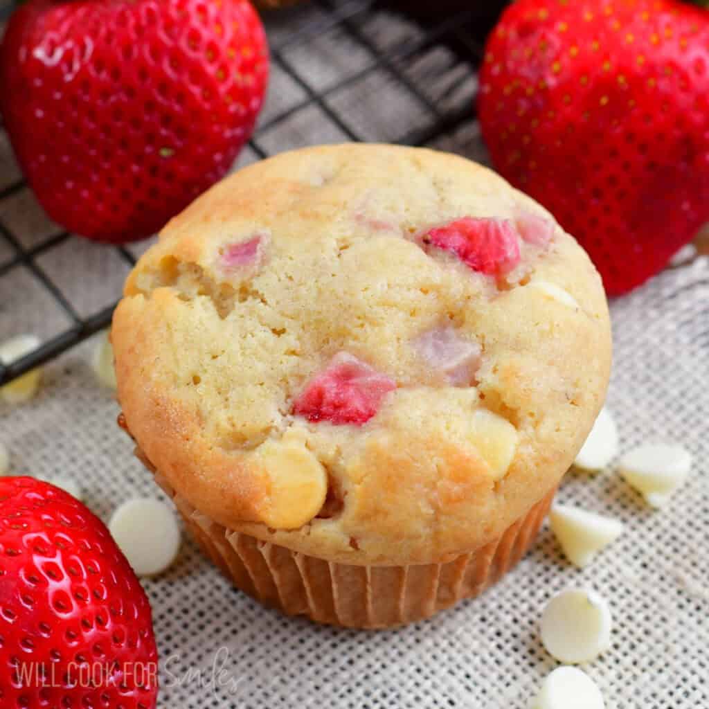White Chocolate Strawberry Muffins - Will Cook For Smiles