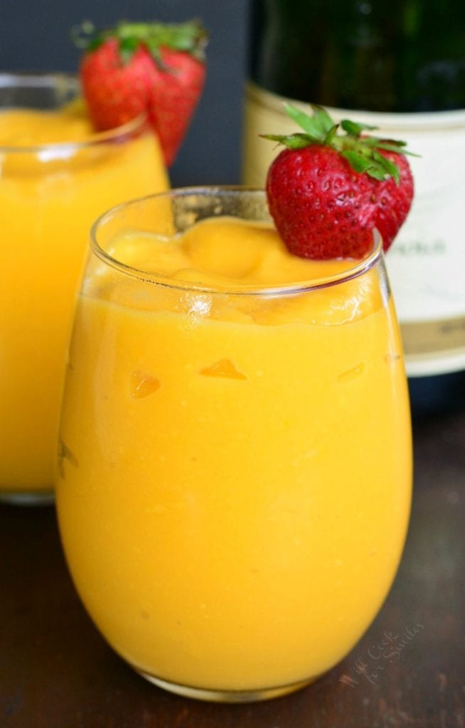 3 Ingredient Mango Champagne Slushies - Will Cook For Smiles