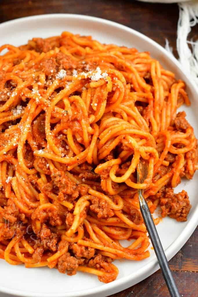 Instant Pot Spaghetti Recipe with Meat Sauce