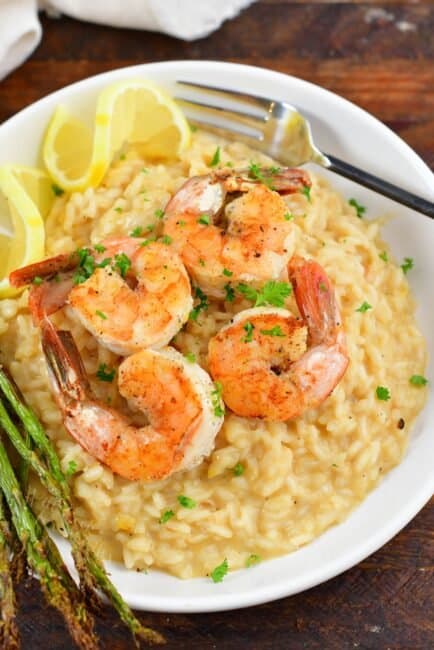 Lemon Risotto with Lemon Pepper Shrimp - Will Cook For Smiles