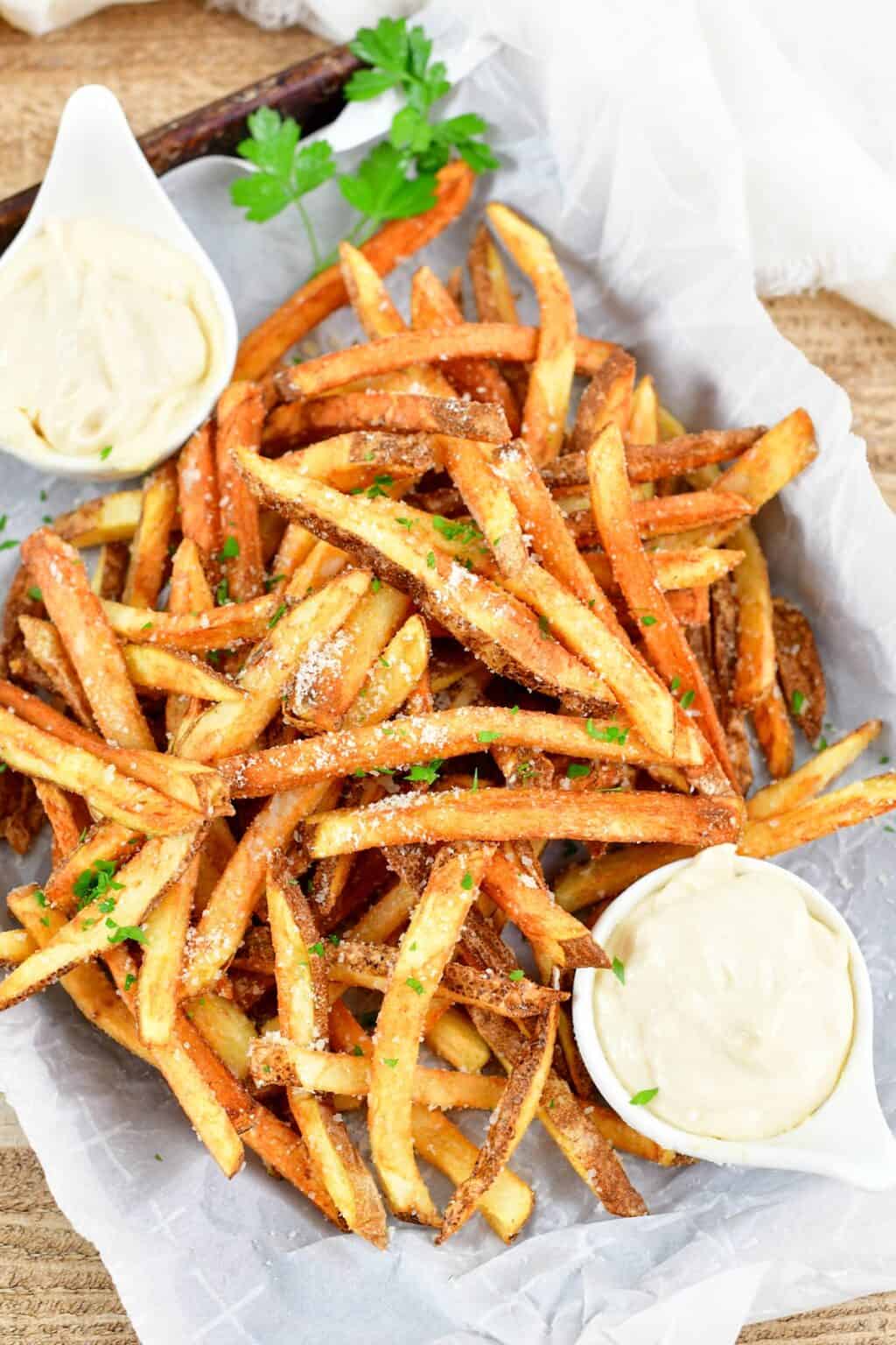 Truffle Fries Recipe with Parmesan Aioli - Will Cook For Smiles