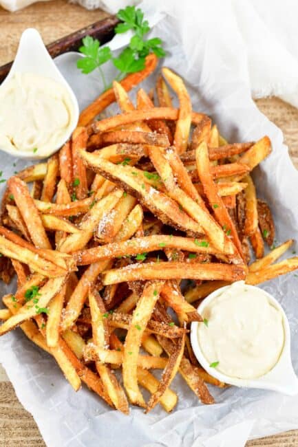 Truffle Fries Recipe with Parmesan Aioli - Will Cook For Smiles