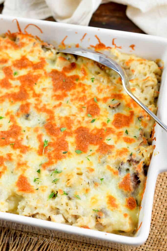Mushroom and Chicken Rice Casserole - Will Cook For Smiles