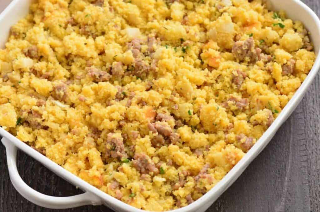 Cornbread Dressing with Sausage and Apples - Will Cook For Smiles