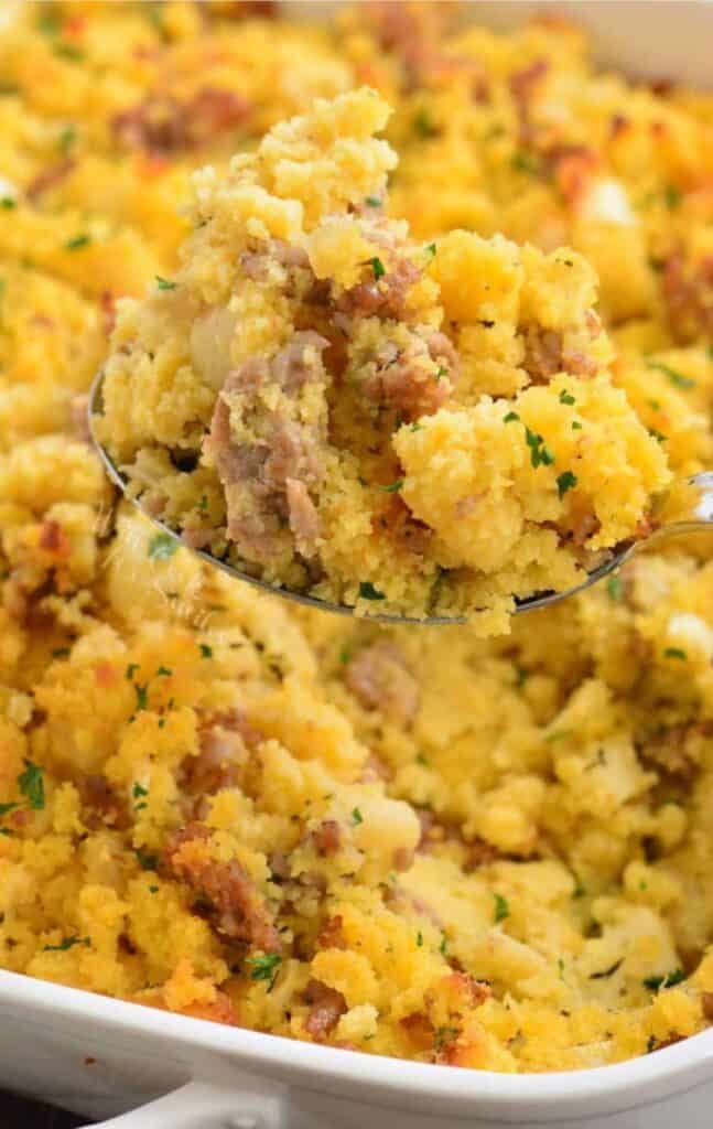 Cornbread Dressing with Sausage and Apples - Will Cook For Smiles