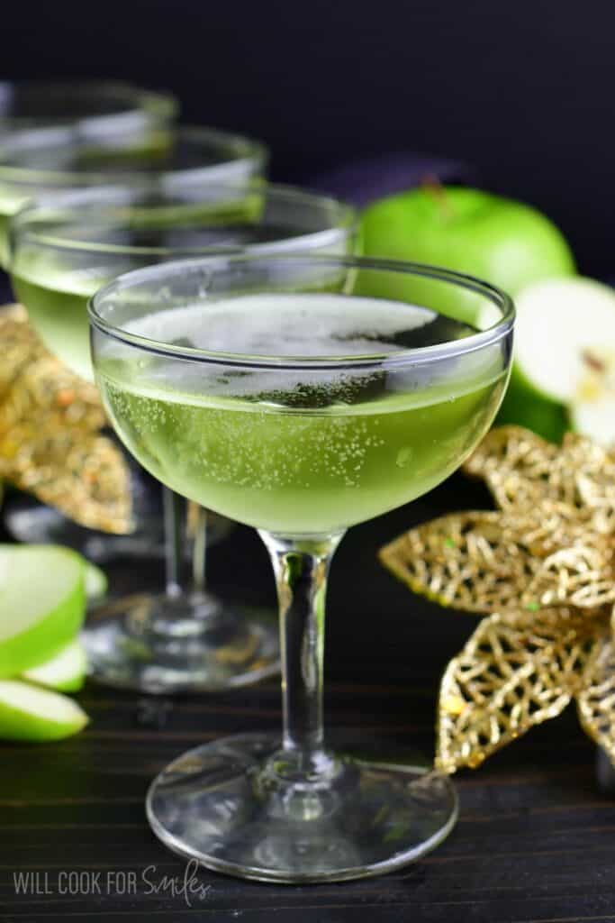 Sour Apple Champagne Cocktail