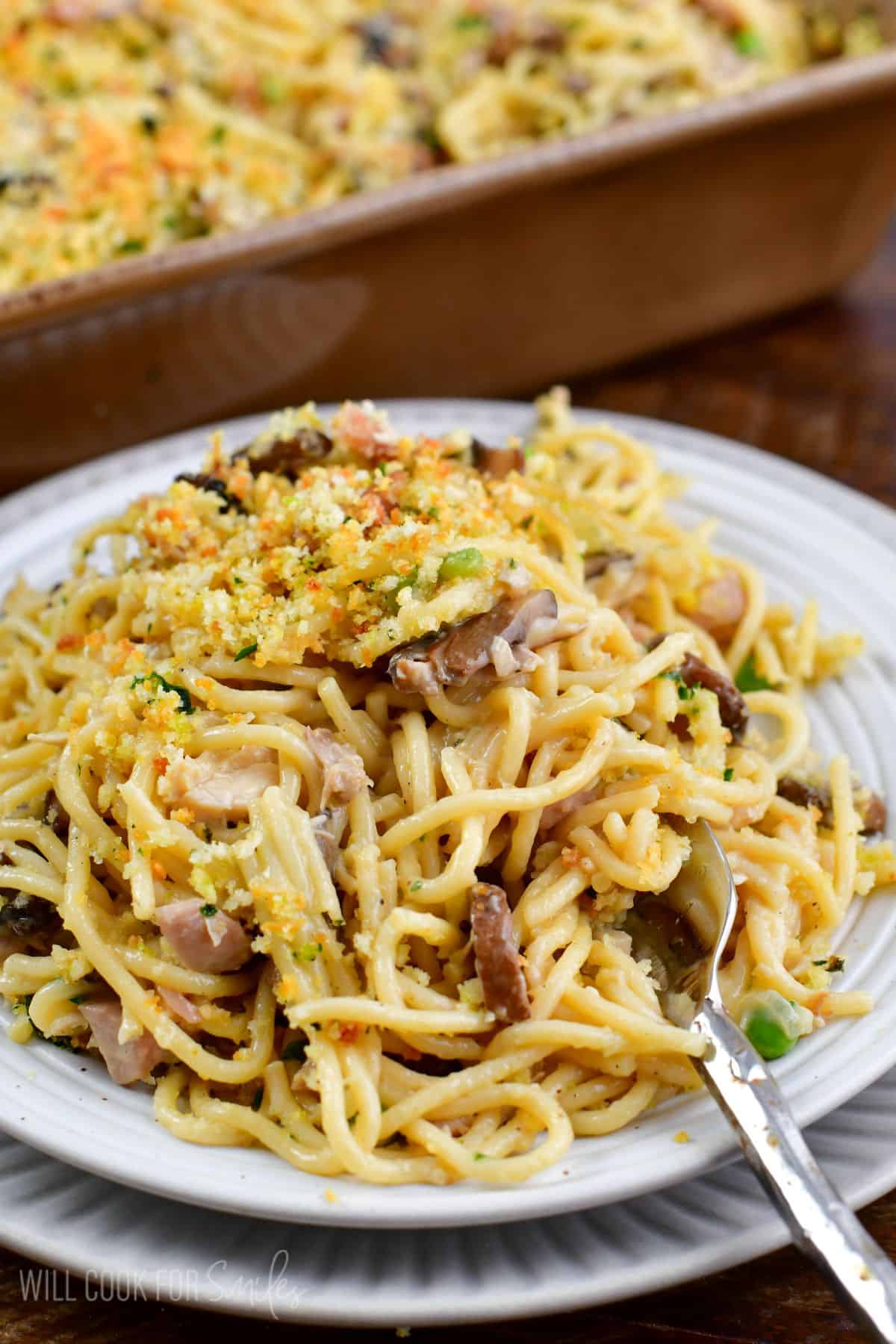 Creamy Turkey Tetrazzini (Easy Leftover Turkey Casserole)